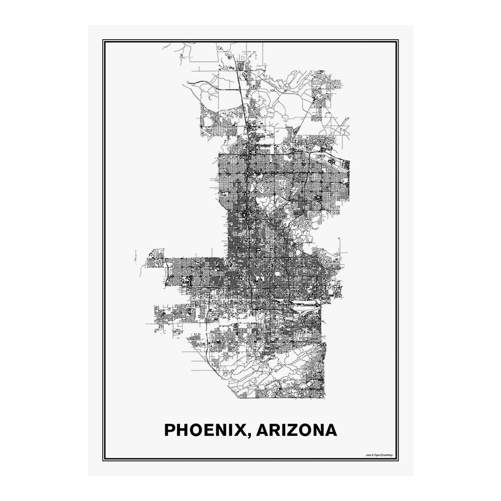Street Map of Phoenix, Arizona Jigsaw Puzzle – Puzzle Rabbit